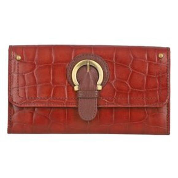 Union Code | Bags | Union Code Caramel Crocodile Embossed Leather Rfid ...